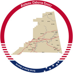 Map of cleburne county in alabama usa Royalty Free Vector