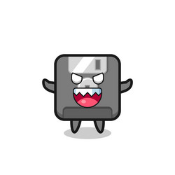 Floppy disk mascot character with energetic Vector Image
