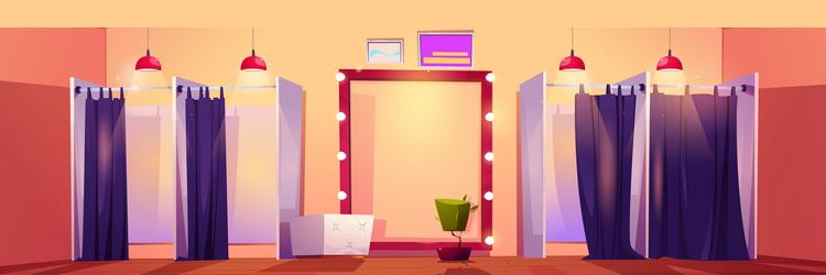 Fitting room interior in fashion store Royalty Free Vector