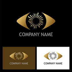 Eye ball gold vision logo Royalty Free Vector Image
