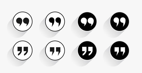 Collection of double inverted comma mark Vector Image