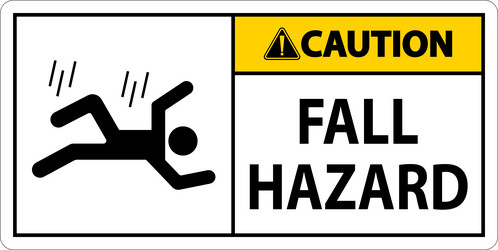 Caution sign fall hazard Royalty Free Vector Image