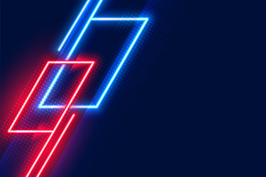 Glowing neon led lights on blue and red color Vector Image
