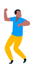 Dancing man character male moving body at music Vector Image