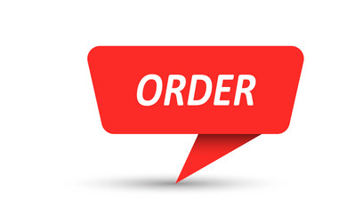 Order now a red banner pointer sticker label Vector Image