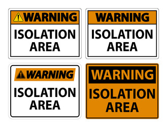 Notice isolation room sign isolate on white Vector Image