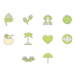 Carnival of rio icon set Royalty Free Vector Image