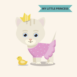 Kitten princess Royalty Free Vector Image - VectorStock