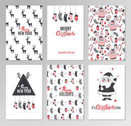 Printable flashcard christmas set and elf Vector Image