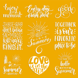 Hand lettering with motivational phrases Vector Image