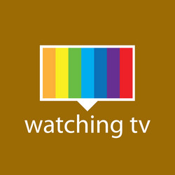 Logo with a spectrum in the tv screen Royalty Free Vector