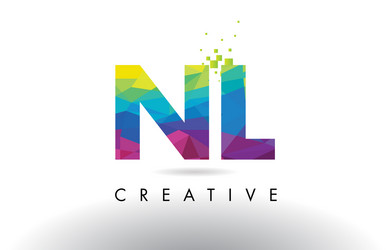 Nl n l letter logo with shattered broken blue Vector Image