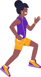 Cute girl running cartoon character Royalty Free Vector