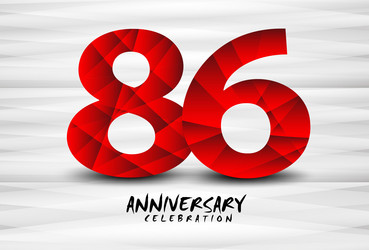 86 year anniversary celebration logo Royalty Free Vector