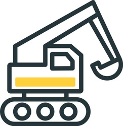 Isolated construction wheel loader icon line Vector Image