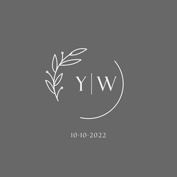 Initials yw wedding monogram logo inspiration Vector Image