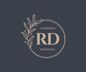 Rd initials letter wedding monogram logos Vector Image