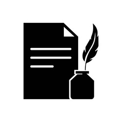 Writing on scroll with quill pen or historical Vector Image