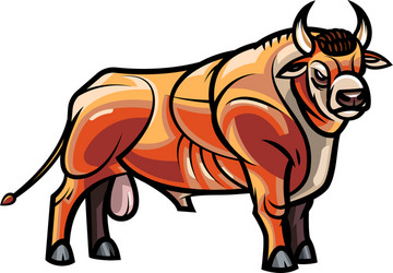 Powerful standing bull Royalty Free Vector Image
