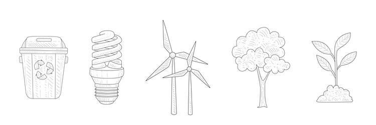 Ecology and environment object hand drawn Vector Image