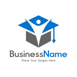 Education student logo learning with student hat Vector Image