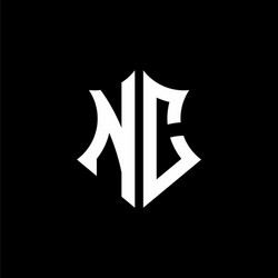 Nc monogram logo with sharped shape design Vector Image