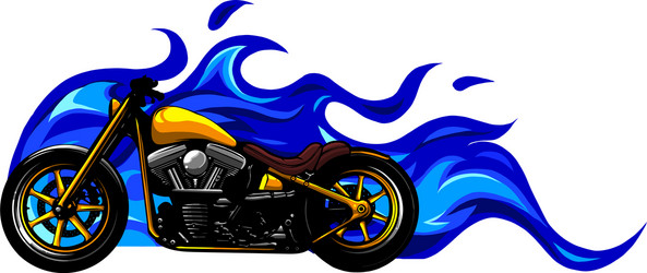 Custom motorcycle with flames Royalty Free Vector Image