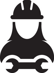Worker icon female service person pictograph Vector Image