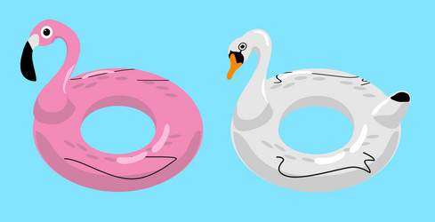 Animals pool float rings kids swimming Royalty Free Vector