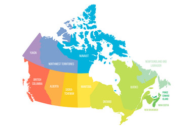 Canada political map of administrative divisions Vector Image