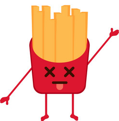 Isolated happy french fries emote Royalty Free Vector Image