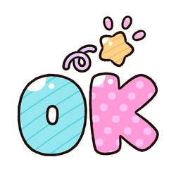 Thank you - cute cartoon style word Royalty Free Vector