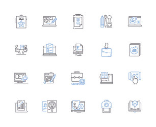 Presentation outline icons collection Royalty Free Vector