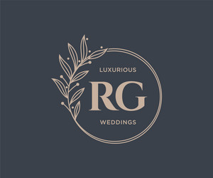 Rg initials letter wedding monogram logos Vector Image