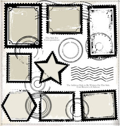 Set of post stamp symbols Royalty Free Vector Image