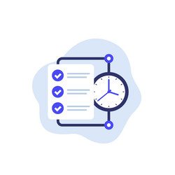 Timesheet time tracking icon on white Royalty Free Vector