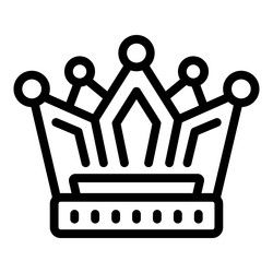 Crown trophy icon outline win medal Royalty Free Vector