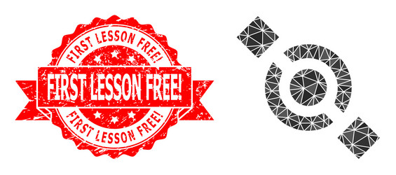 First lesson free exclamation stamp Royalty Free Vector