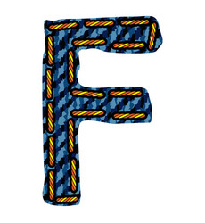 Colorful desert alphabet letter f concept Vector Image
