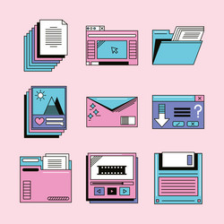 Retro futuristic folder Royalty Free Vector Image