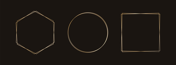 Simple geometric gold frame set modern design Vector Image
