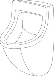 Ceramic urinal lining draw Royalty Free Vector Image