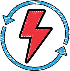 Energy hazard symbol with arrows around Royalty Free Vector