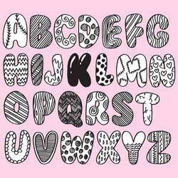 Hand drawn doodle funny font set sketch cute Vector Image