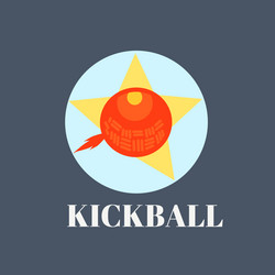 Modern kickball single logo Royalty Free Vector Image