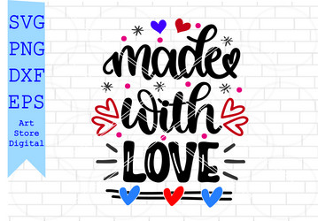 Handmade and made with love emblem and label Vector Image