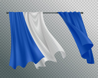 White curtains transparent waving window Vector Image