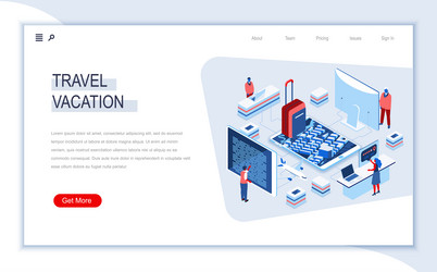 Travel agency concept 3d isometric web infographic