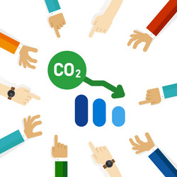 Reducing co2 carbon emissions decrease graphic Vector Image