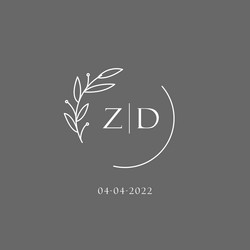 Initials zd wedding monogram logo inspiration Vector Image